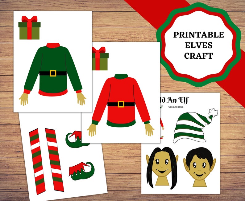 Build an Elf, Printable Christmas Elves Craft. Christmas Elves With ...
