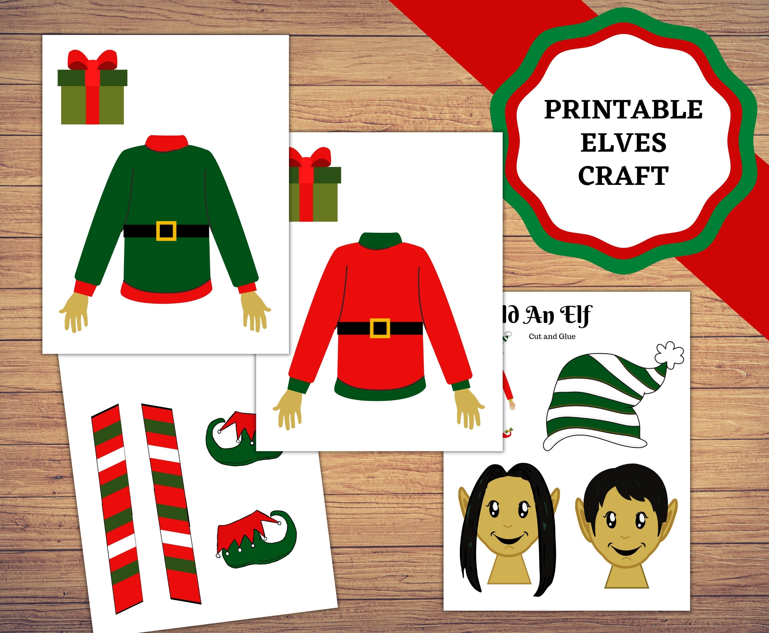 Build an Elf, Printable Christmas Elves Craft. Christmas Elves With ...