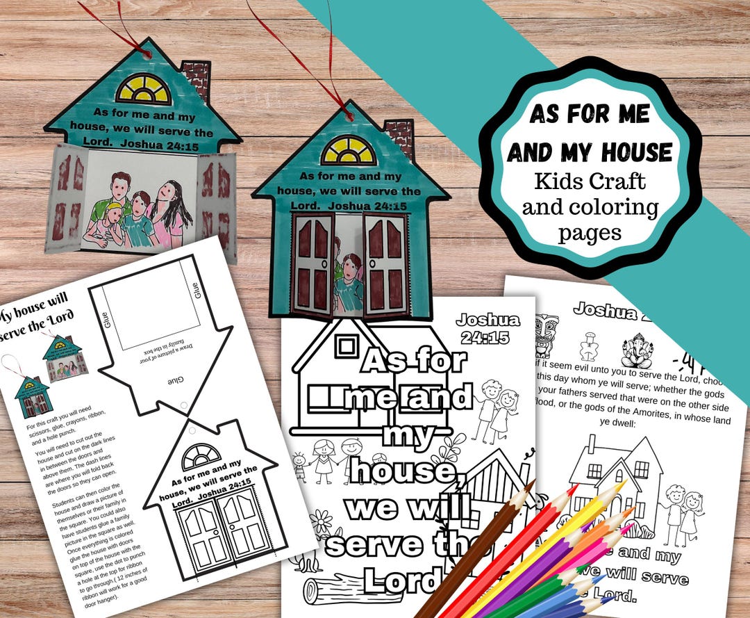 Printable as for Me and My House We Will Serve the Lord, Kids Craft and ...
