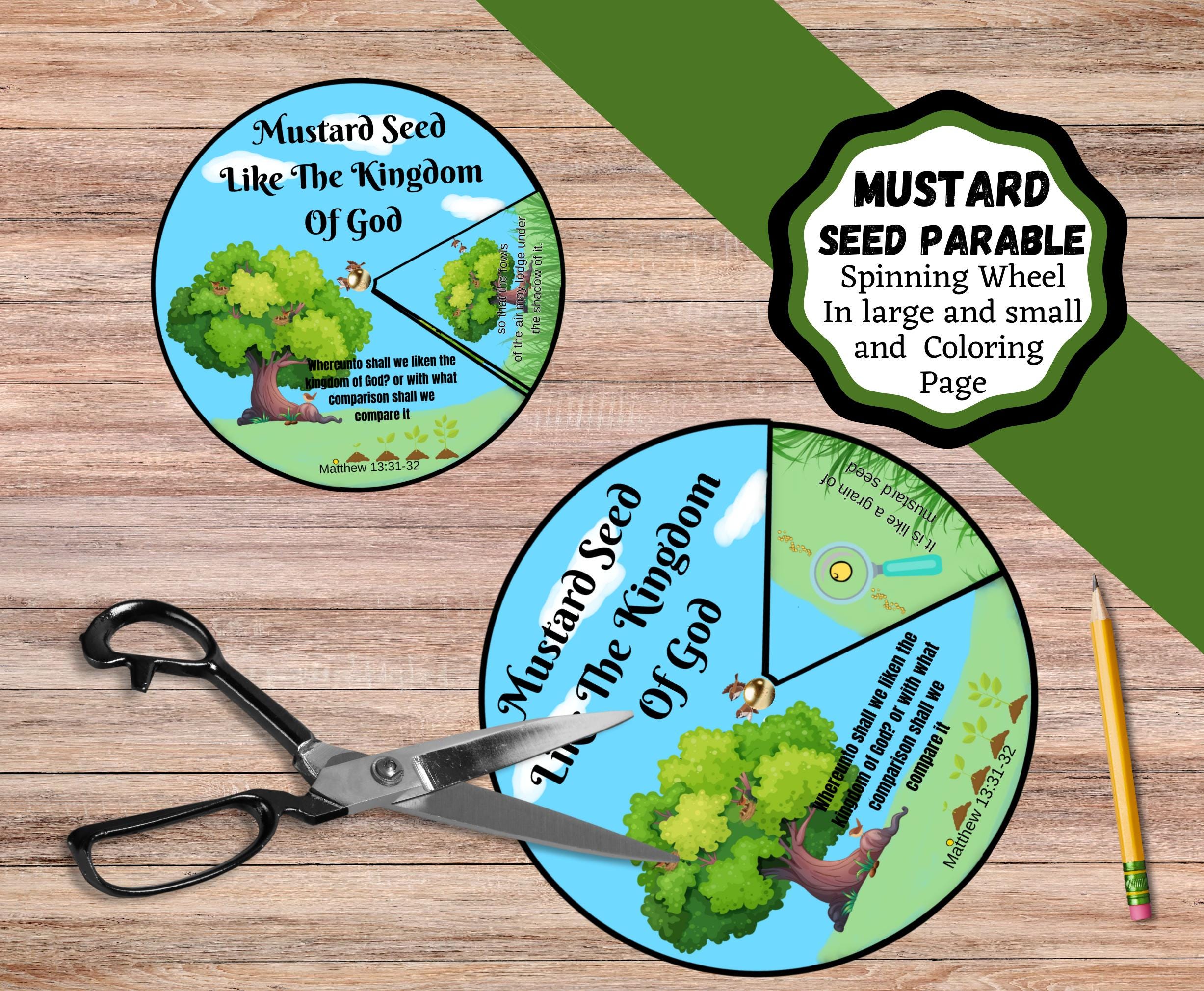 Parable of the Mustard Seed Craft. Craft and Coloring Page for Bible ...