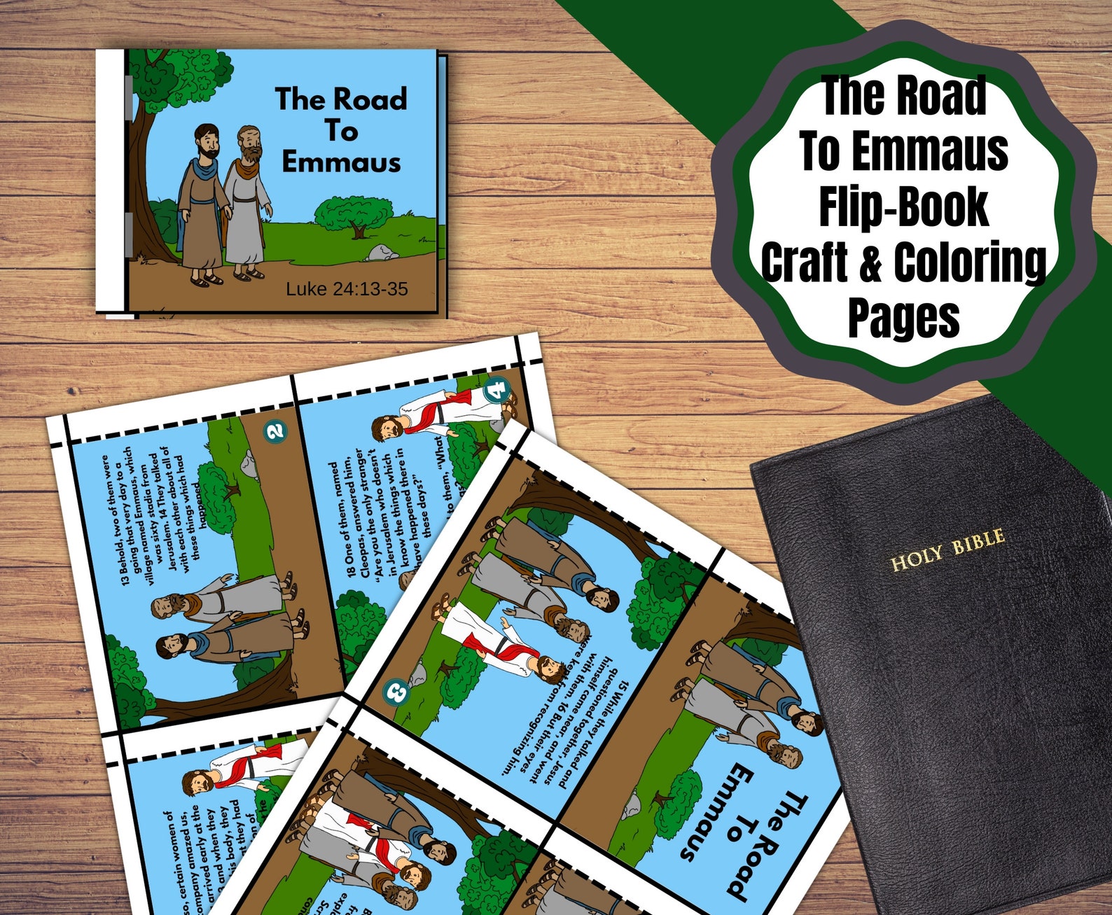 Printable Road to Emmaus Craft Set, Road to Emmaus Coloring and Crafts ...