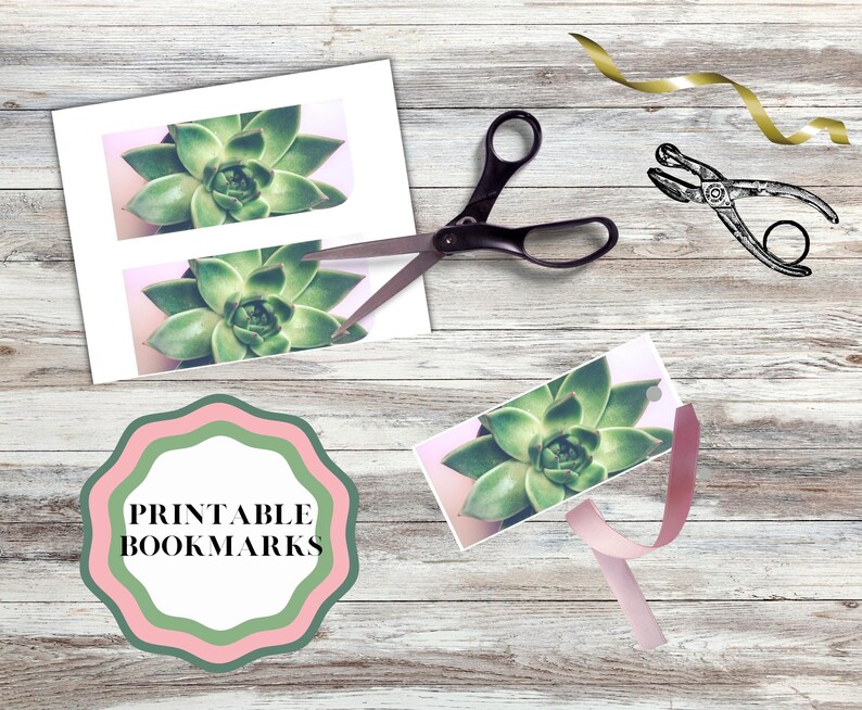 Succulent/cacti Printable Bookmarks. DIY Great Gift for Any Reader - Etsy
