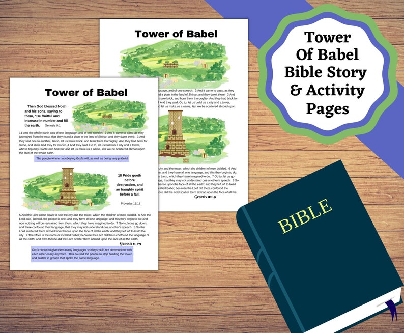 Printable Tower of Babel Crafts, Story, and Coloring Pages. Tower of ...
