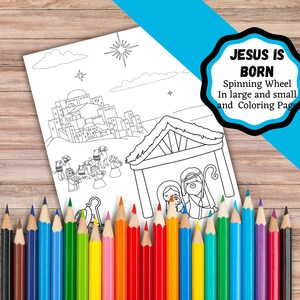Printable Nativity Story Wheel Craft. Large and Small Spinning Wheel ...