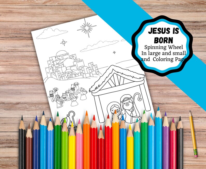 Printable Nativity Story Wheel Craft. Large and Small Spinning Wheel ...
