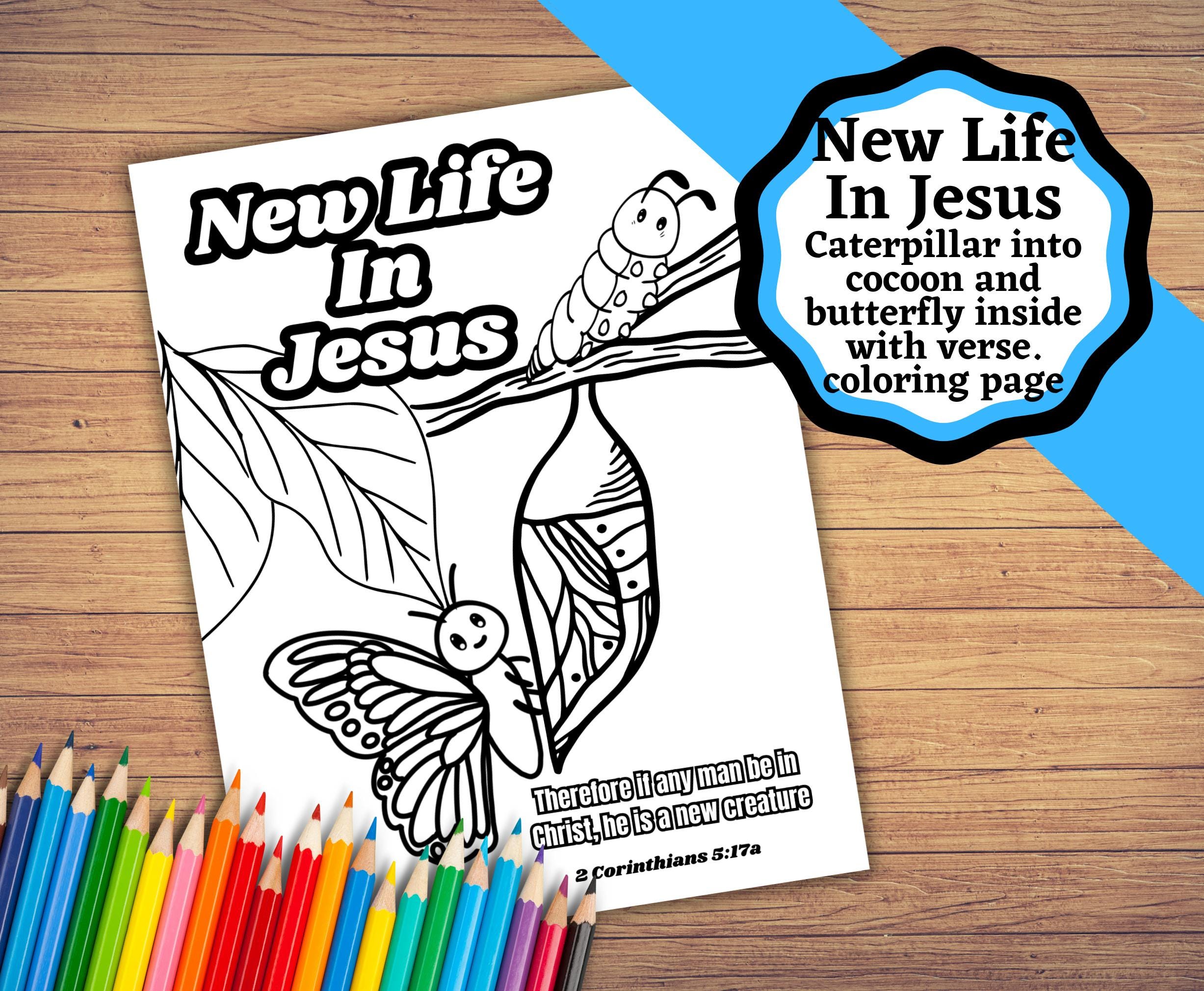 New Life in Jesus Christ Kids Craft With Caterpillar and Butterfly ...