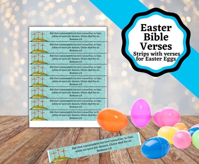 Printable Bible Verses for Easter, Verse Strips for Easter Egg Filling ...