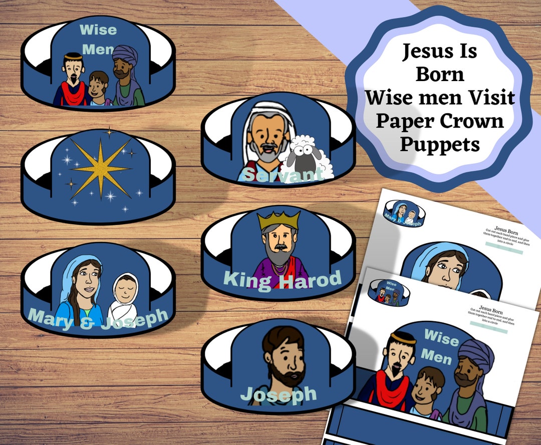Printable Paper Crowns for the Story of Jesus's Birth and Visit by the ...