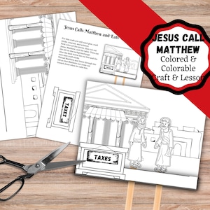 Printable Bible Craft for Jesus Calling Matthew the Tax Collector and ...