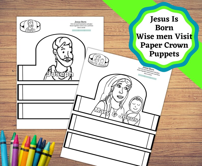 Printable Paper Crowns for the Bible Story of Jesus Being Born and ...