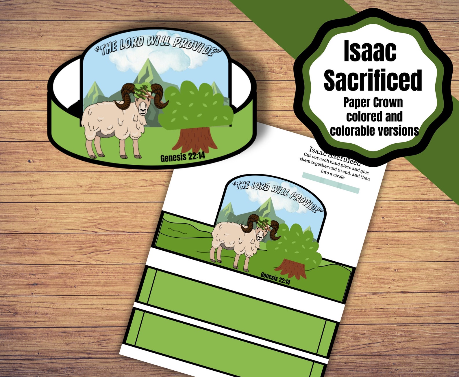 Printable Paper Crowns for the Bible Story of the Sacrifice of Isaac ...