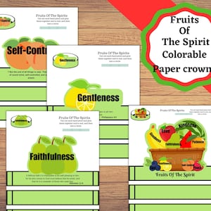 Printable Fruits of the Spirit Paper Crowns. Fruits of the Spirit Kids ...