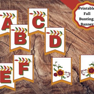 Fall Printable Bunting/banner, Autumn Decoration, Create Your Own Fall ...