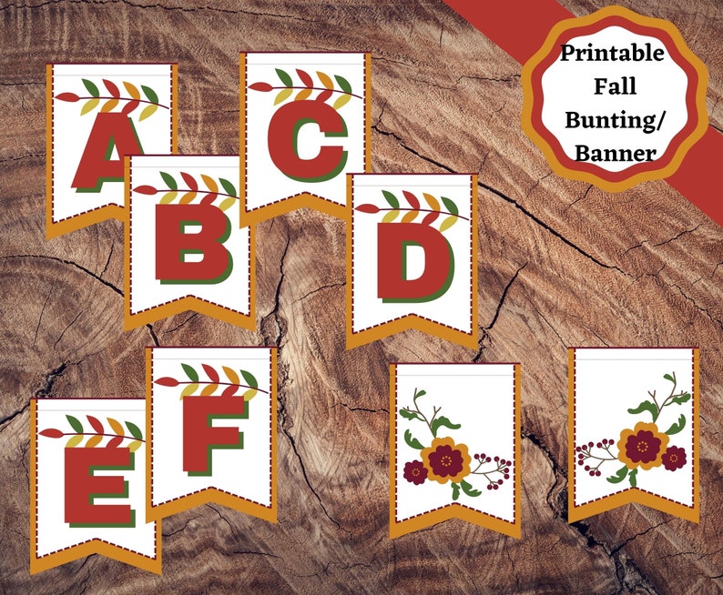 Fall Printable Bunting/banner, Autumn Decoration, Create Your Own Fall ...