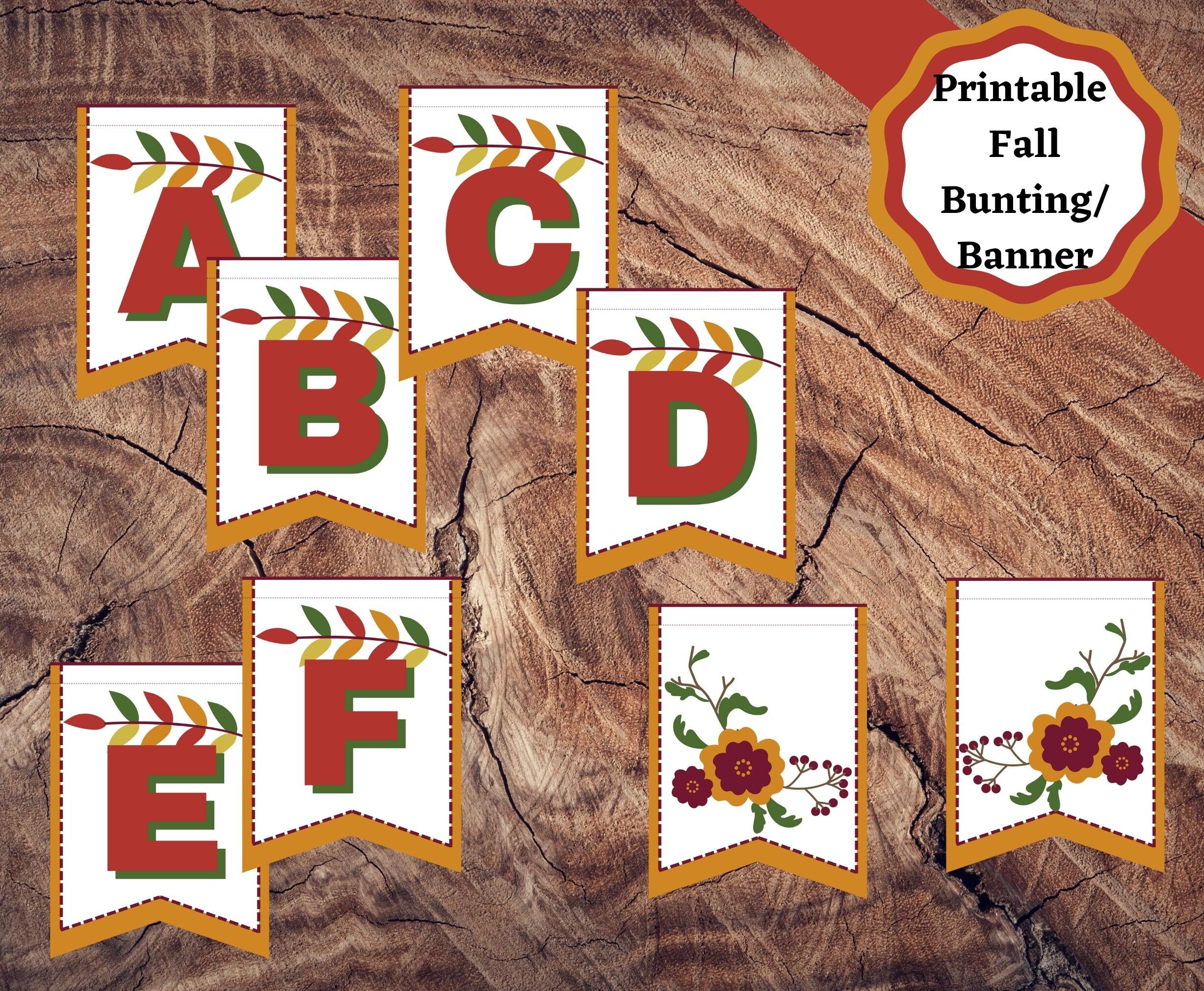Fall Printable Bunting/banner, Autumn Decoration, Create Your Own Fall ...