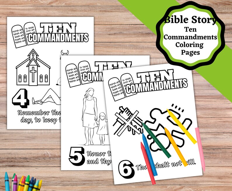 Printable Coloring Pages for Each of the 10 Commandments. Ten ...