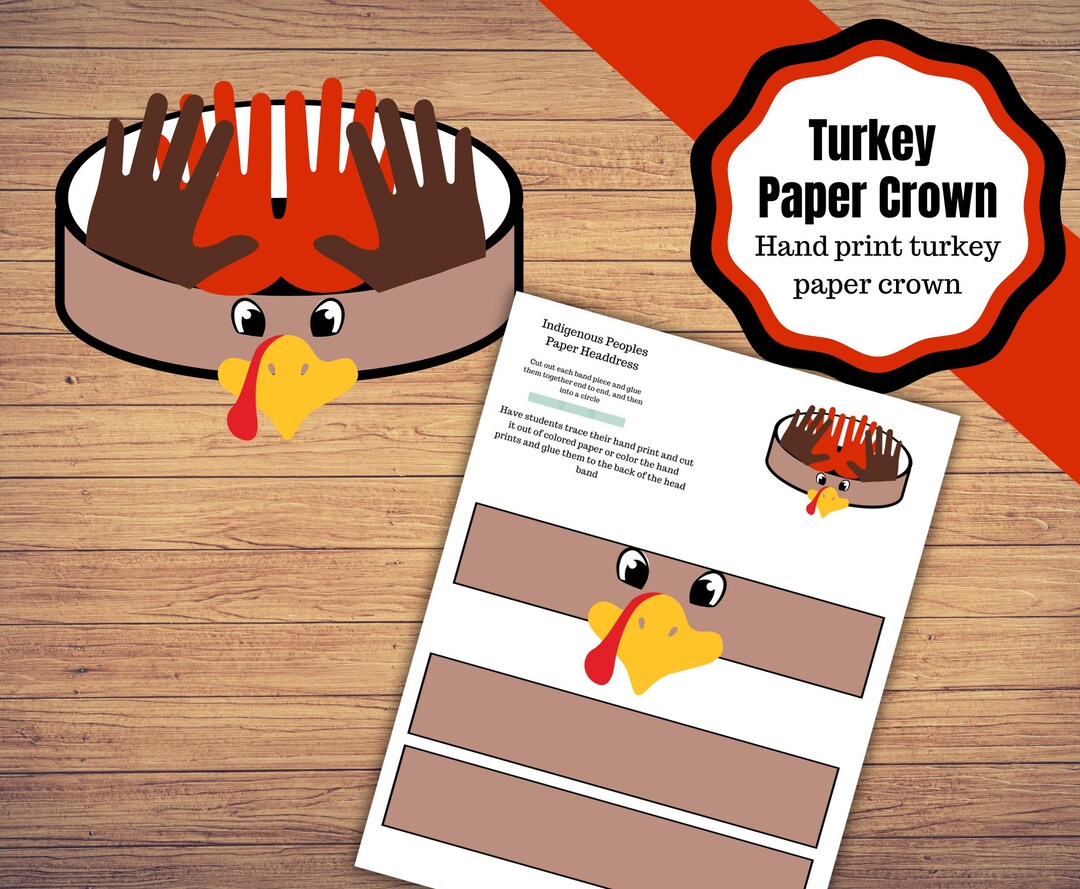 Printable Turkey Crown to Be Made With Students Hand Print. Hand Print ...