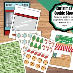 Printable Pages for a Pretend Play Christmas Cookie Shop. Dramatic ...
