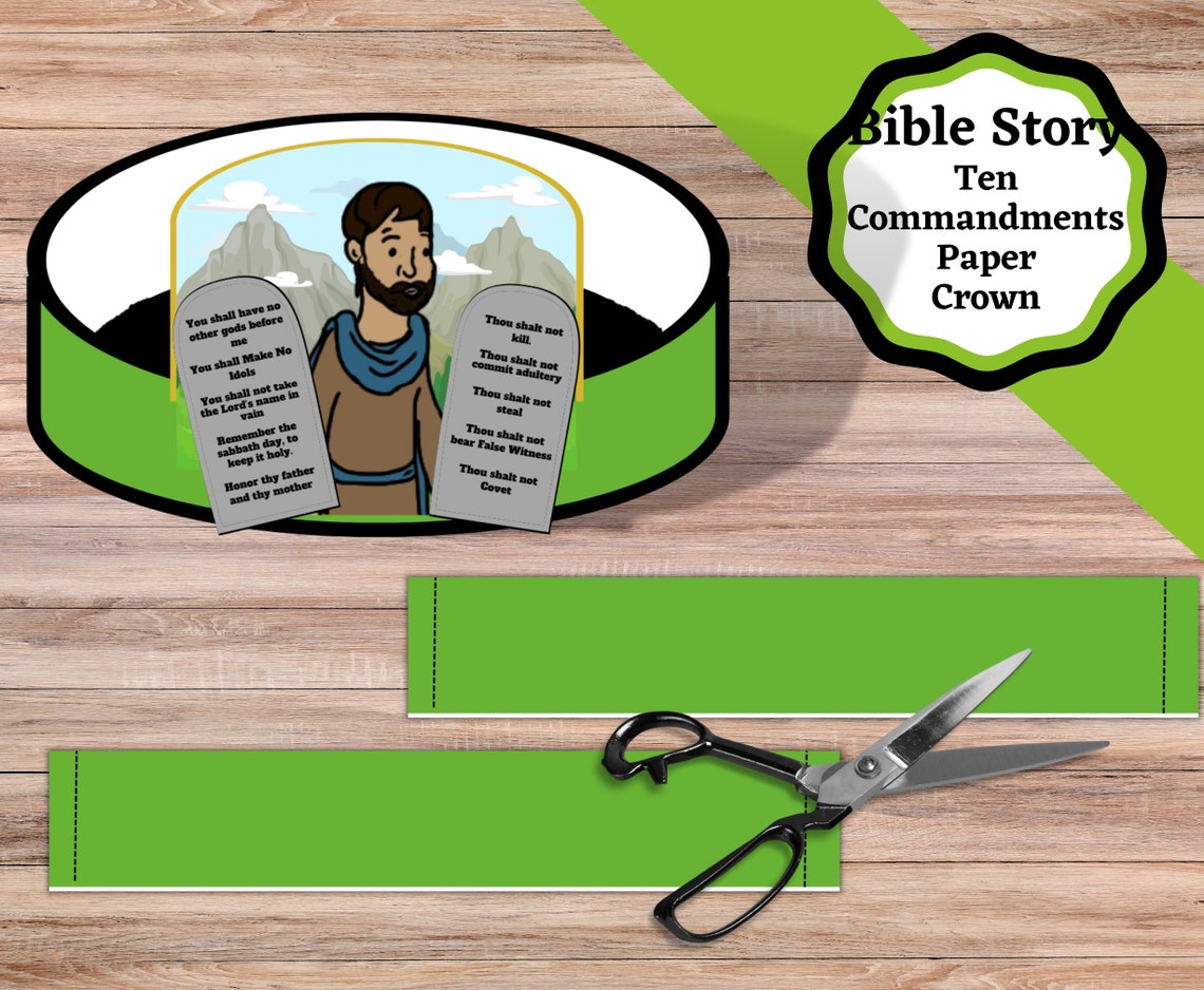 Printable 10 Commandments Paper Crown Craft for Kids. Paper Head Band ...