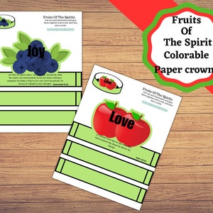 Printable Fruits of the Spirit Paper Crowns. Fruits of the Spirit Kids ...