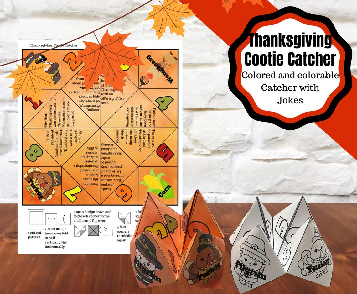 Thanksgiving Cootie Catcher, Fun Fall Craft With Thanksgiving Facts ...