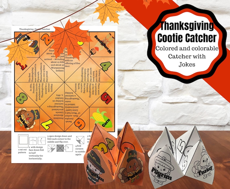 Thanksgiving Cootie Catcher, Fun Fall Craft With Thanksgiving Facts ...