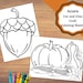 Printable Acorn Craft, Fall Craft and Coloring Pages. - Etsy