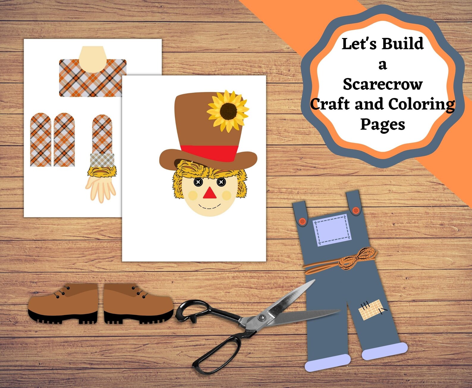 Scarecrow Activity Sheets Printable Scarecrow Craft and Coloring Page ...