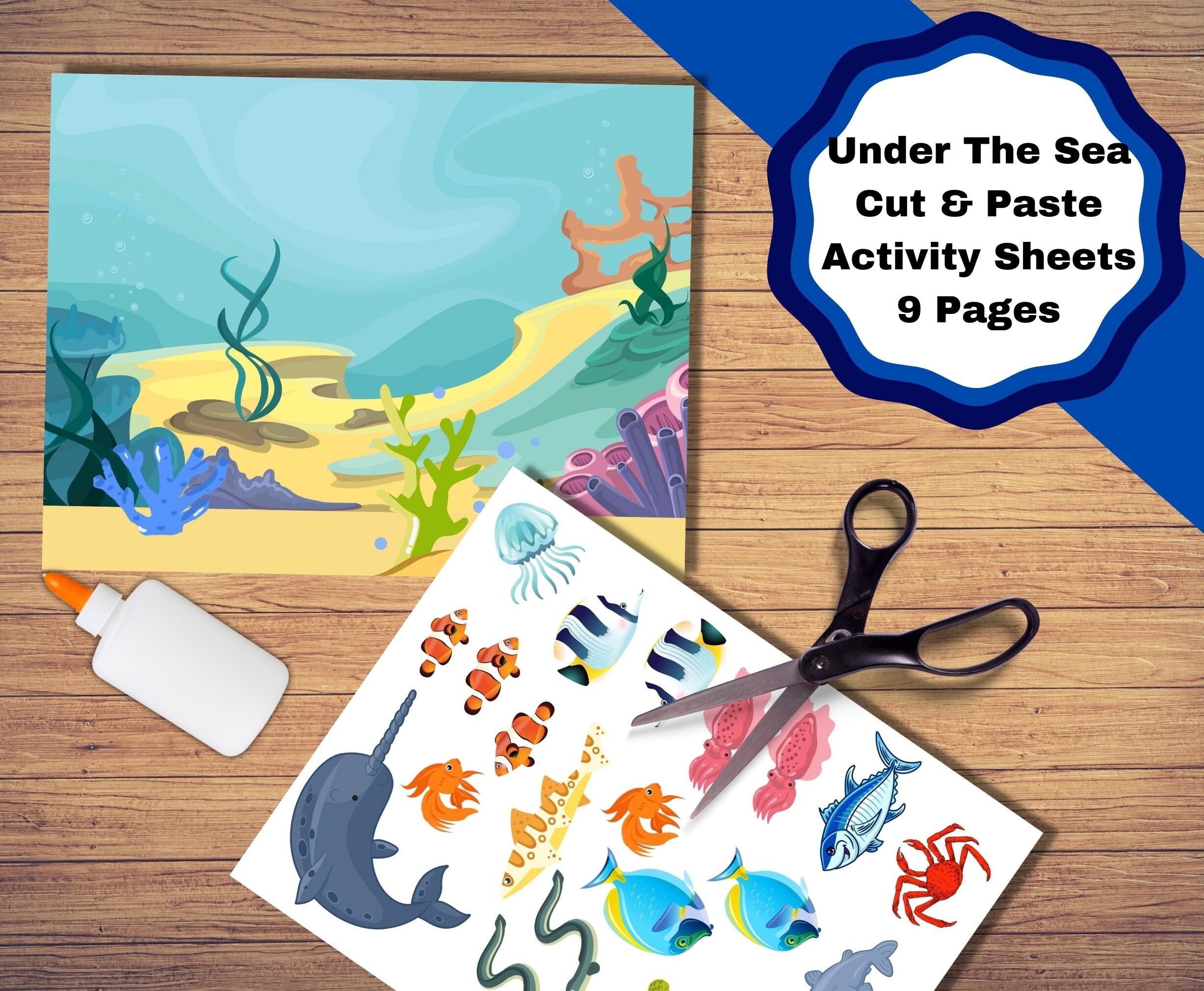 Printable Under the Sea Cut and Paste Activity for Kids, Scissor Skills ...