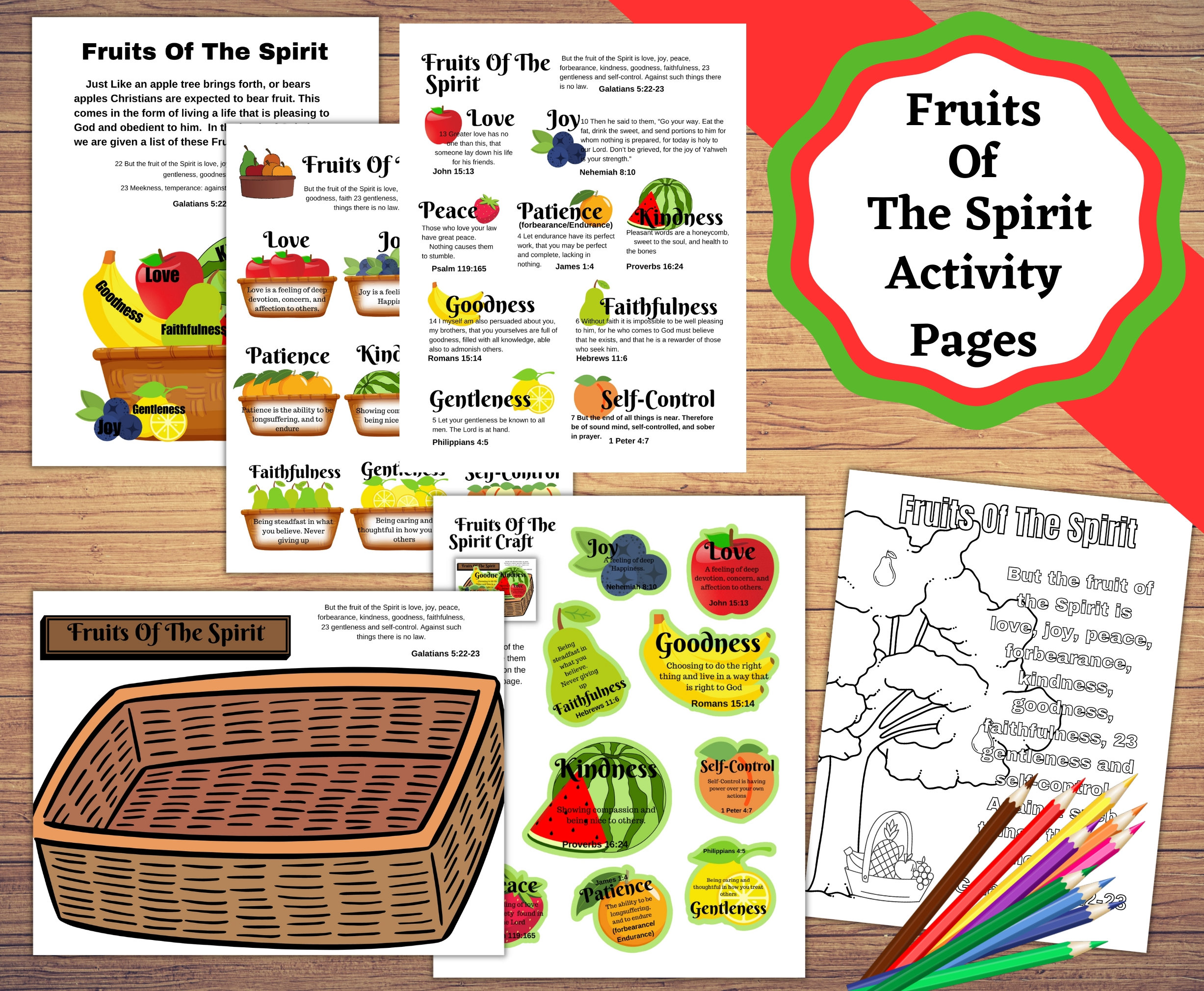 Printable Fruits of the Spirit Lesson Pages. Fruits of the Spirit Kids ...