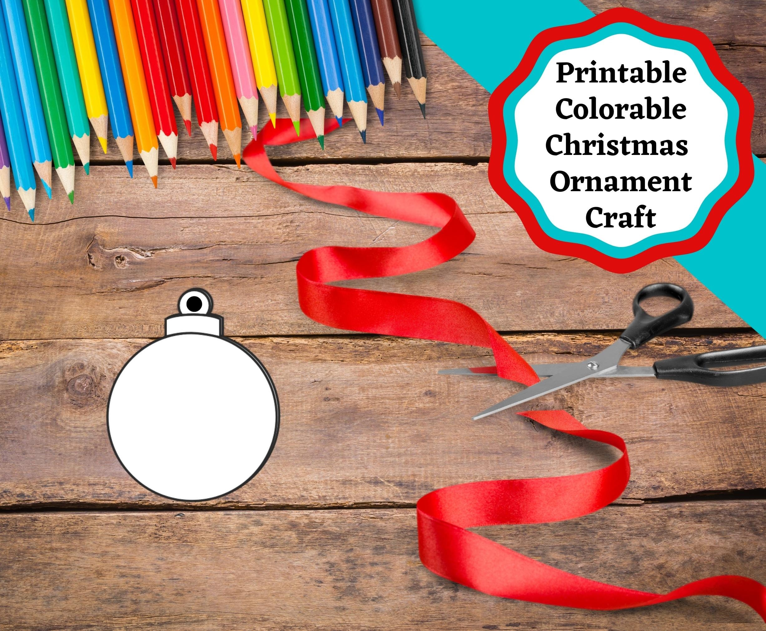 Printable, Colorable Christmas Ornament Craft. Great Christmas Part ...