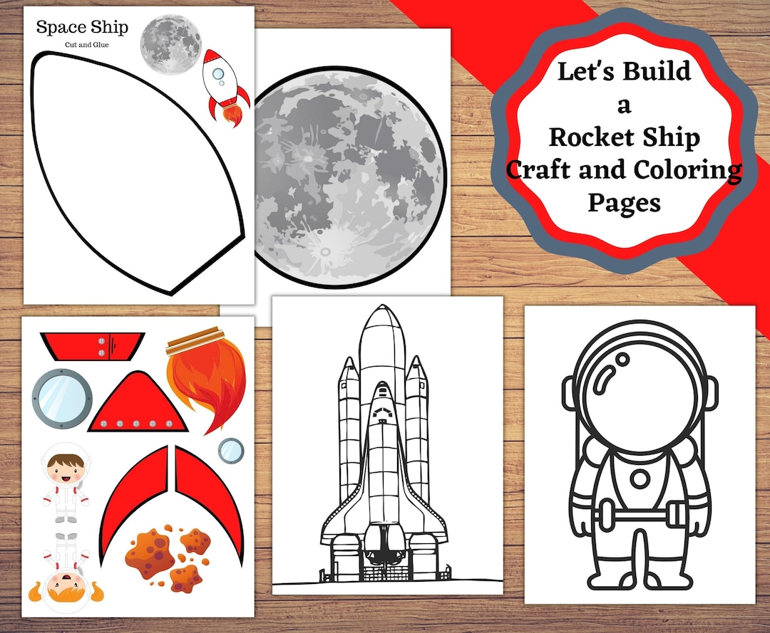 Rocket Ship Printable Craft, and Coloring Sheet. Fun Kids Craft for ...