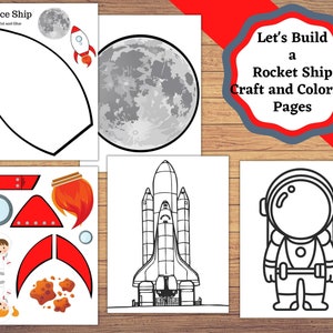 Rocket Ship Printable Craft, and Coloring Sheet. Fun Kids Craft for ...