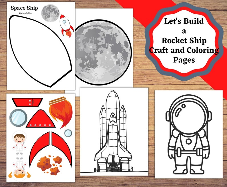 Rocket Ship Printable Craft, and Coloring Sheet. Fun Kids Craft for ...