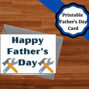 Printable Father's Day Card, Tool Themed - Etsy