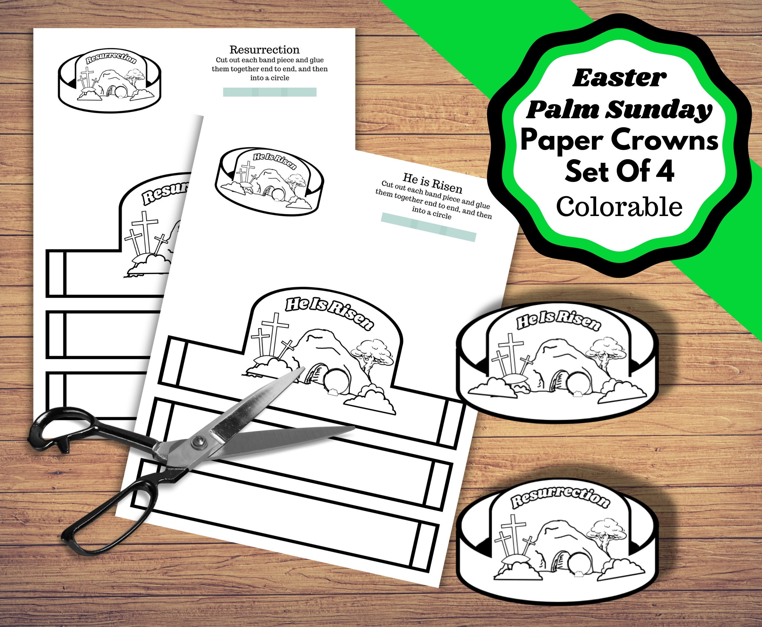 Printable Paper Crowns for Palm Sunday and Easter That Are Colorable ...