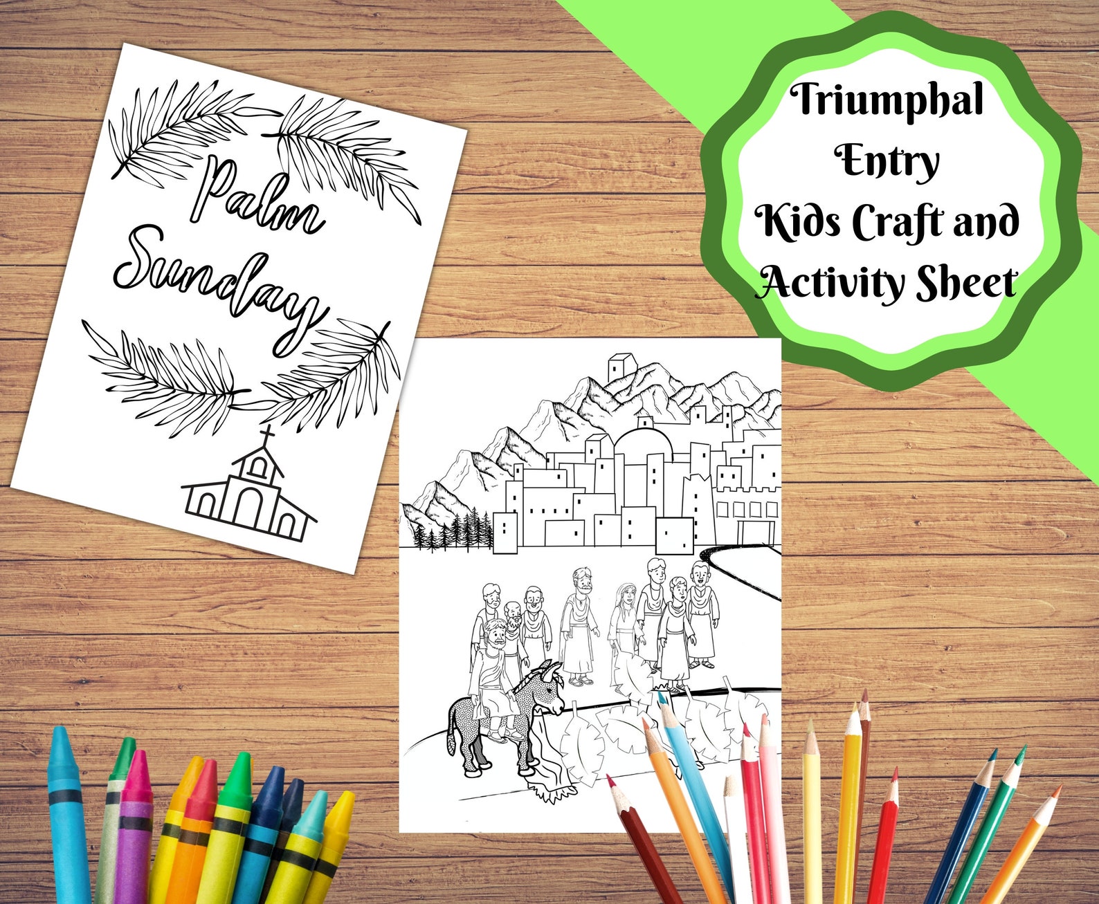 Triumphal Entry Activity Sheets, Palm Sunday Craft, Jesus Entering ...