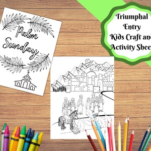 Triumphal Entry Activity Sheets, Palm Sunday Craft, Jesus Entering ...