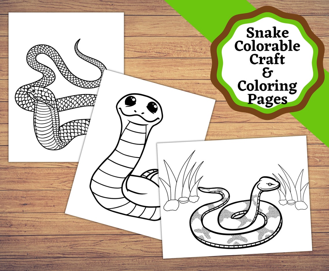 Printable Colorable Snake Craft and Snake Coloring Pages. Color and Cut ...