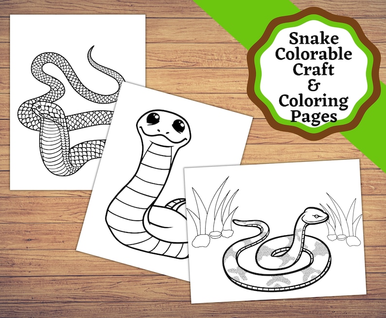Printable Colorable Snake Craft and Snake Coloring Pages. Color and Cut ...