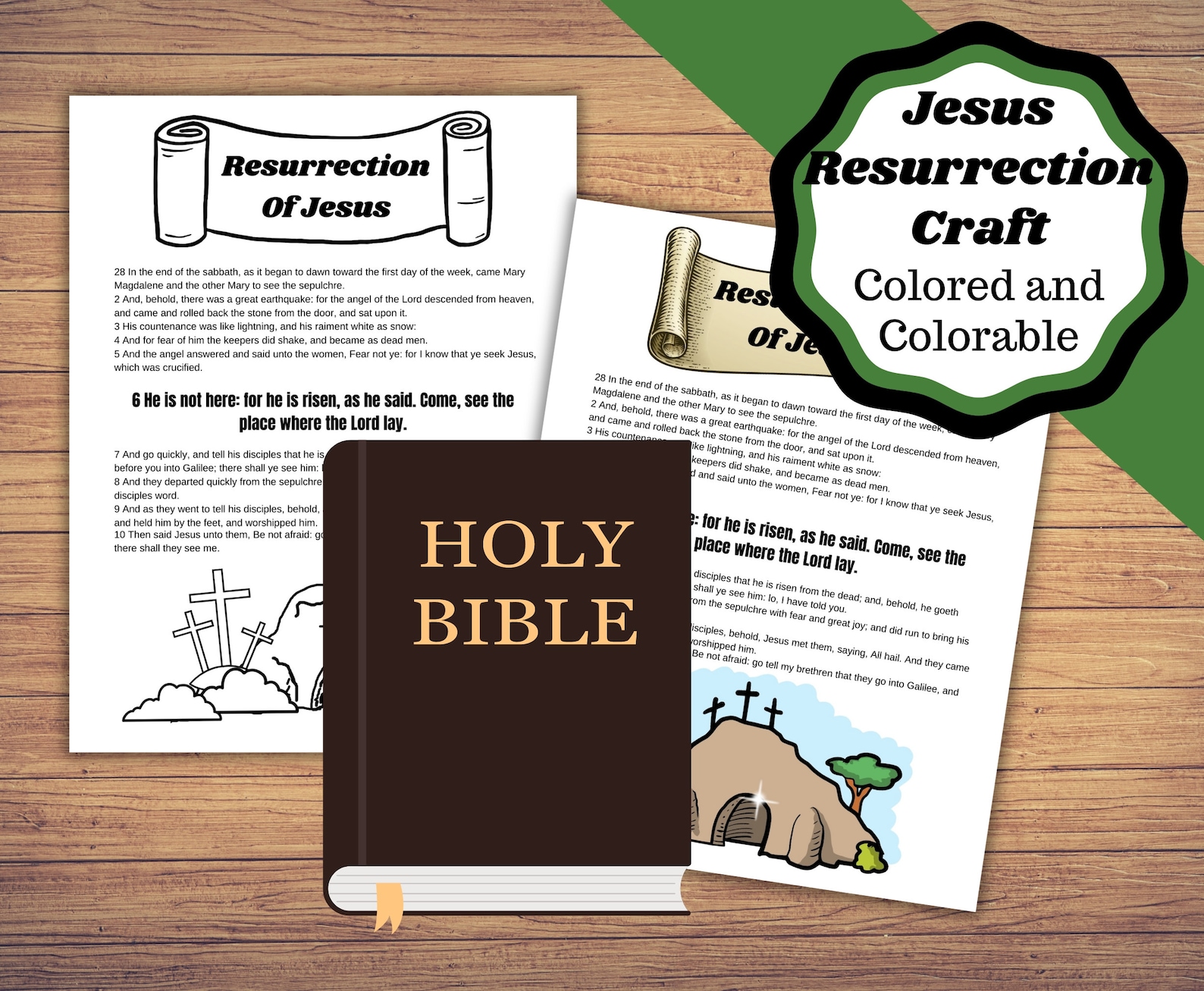 Printable Resurrection Craft for Kids, Sunday School Craft, Book of ...