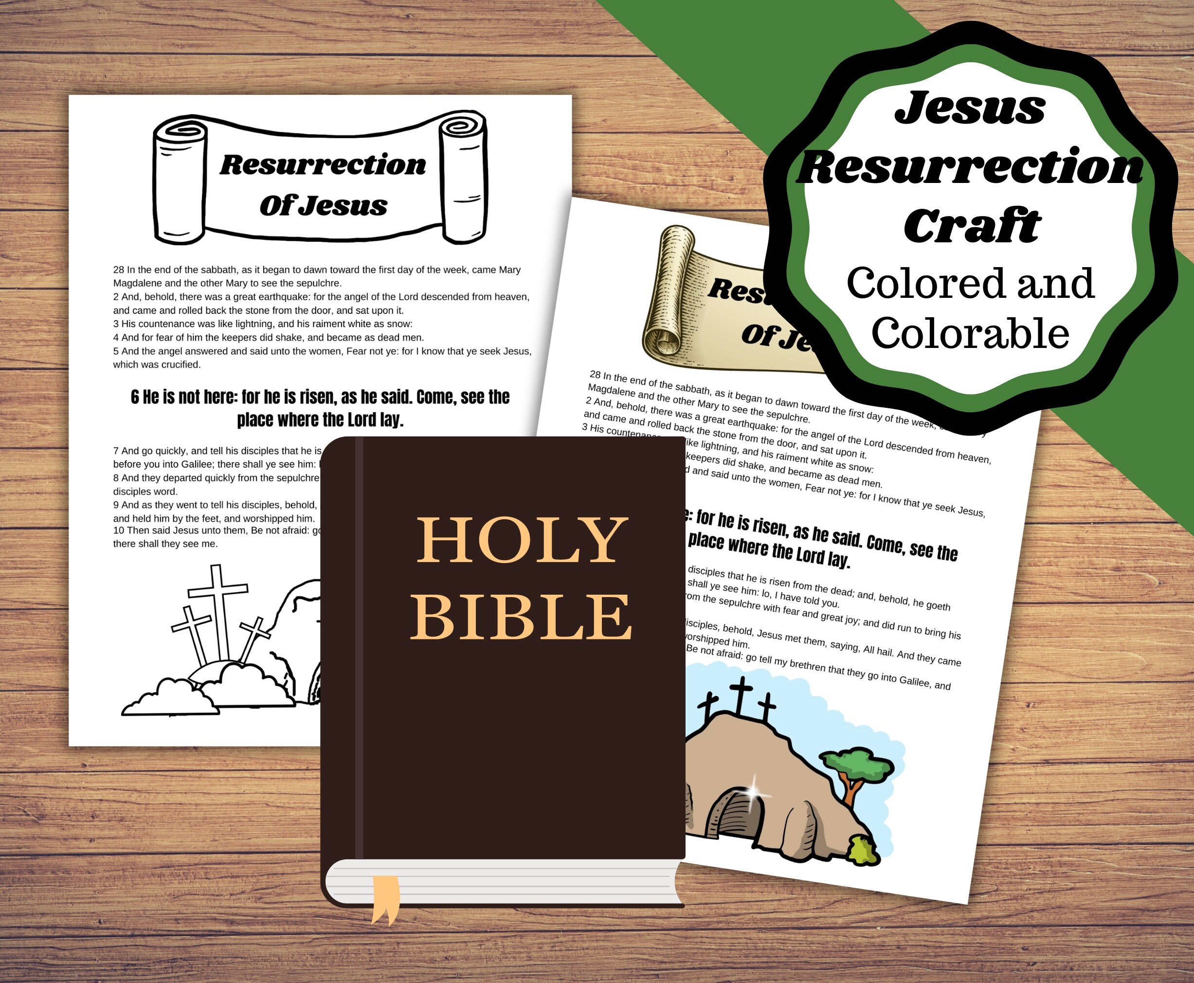Printable Resurrection Craft for Kids, Sunday School Craft, Book of ...