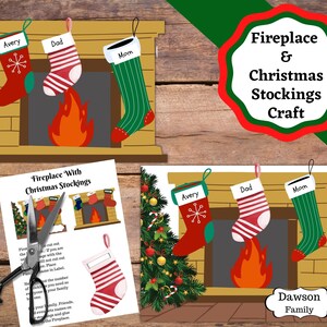 Stockings Hung by the Fireplace Printable Craft. Christmas - Etsy