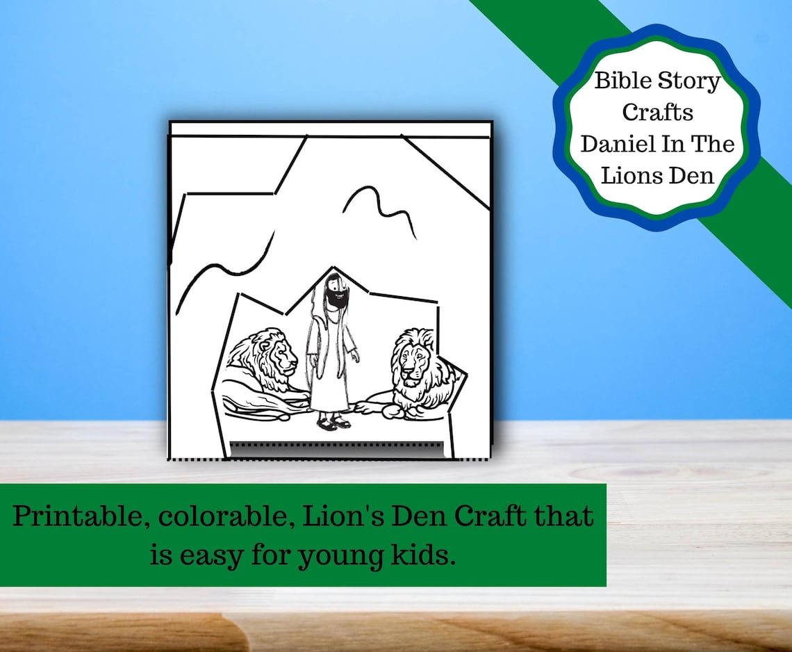 Printable Coloring Daniel in the Lions Den Easy Craft. Sunday School ...