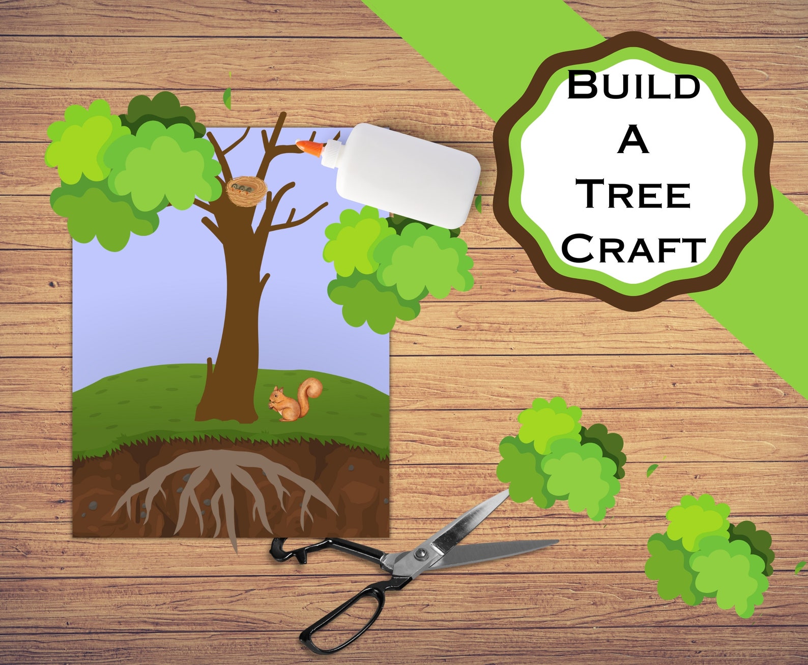 Printable Build a Tree Pages. Learn the Parts to a Tree as You Put One ...