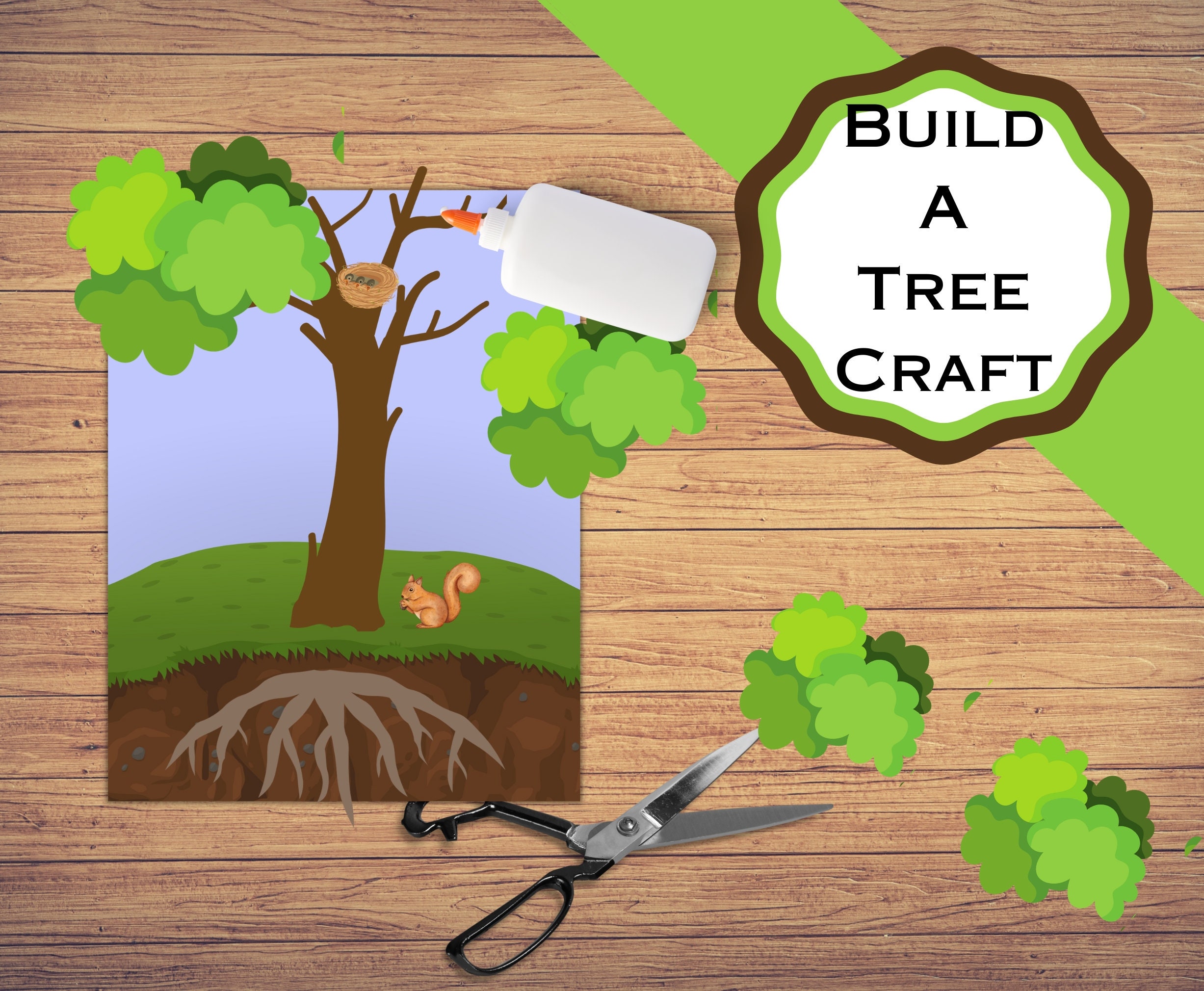 Printable Build a Tree Pages. Learn the Parts to a Tree as You Put One ...