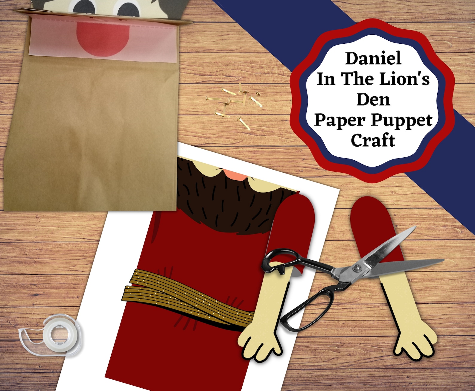 Printable Daniel in the Lions Den Paper Puppets. Daniel, King Darius ...