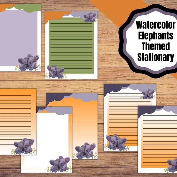 Personalized Stationary With Elephants - Etsy