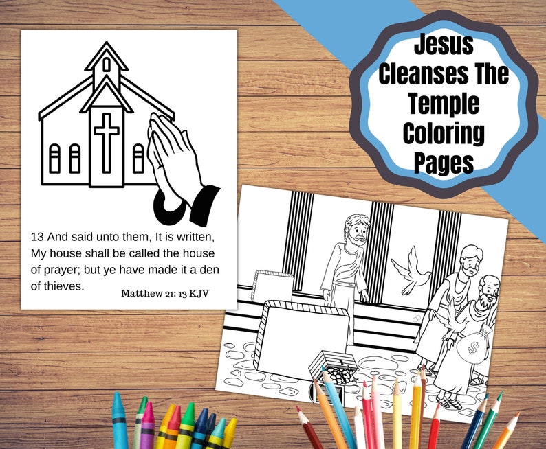 Printable, Jesus Cleanses the Temple Craft, Coloring, Scripture Pages ...