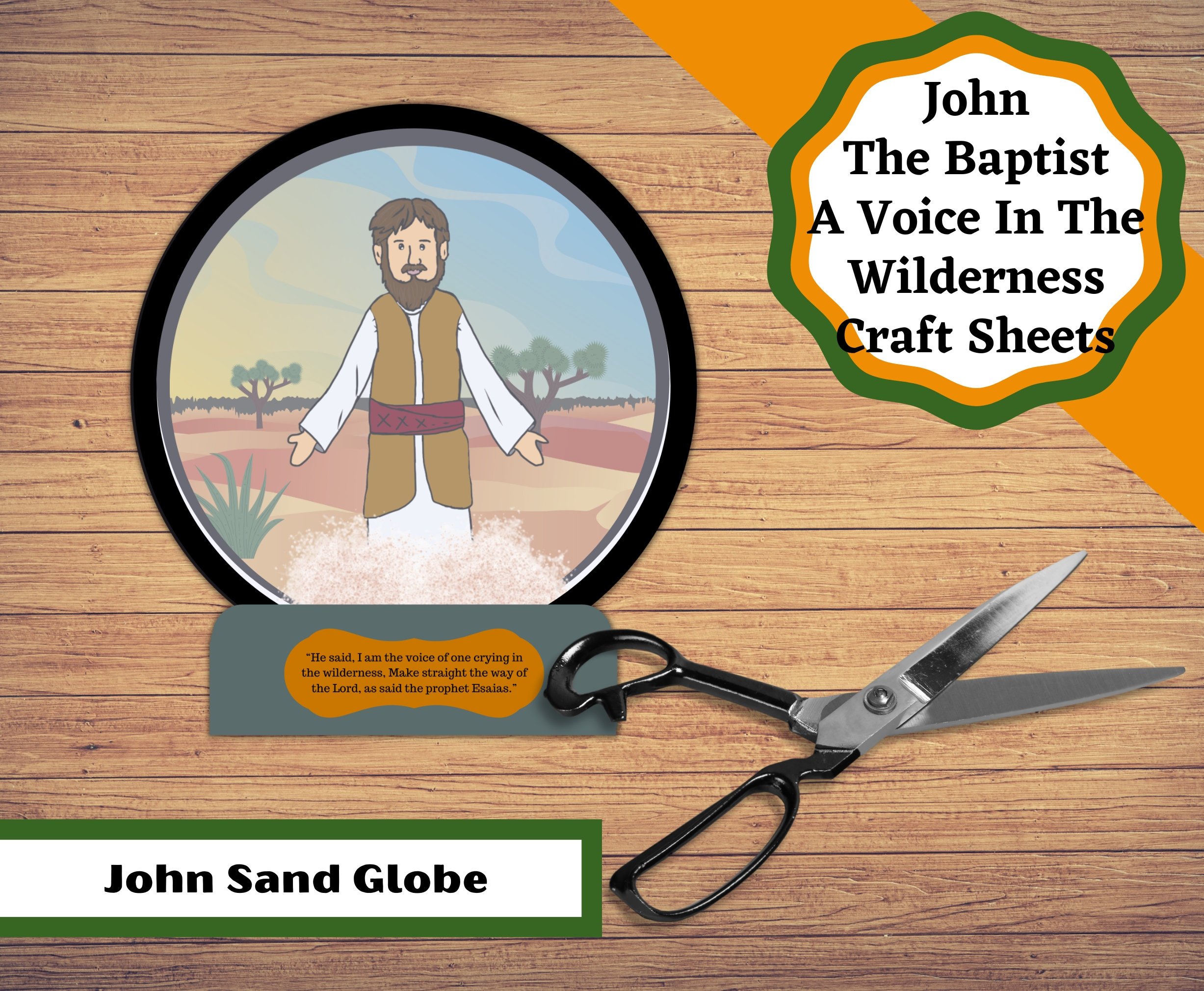 John the Baptist, Printable Craft Pages. Snow/sand Globe for a Voice in ...